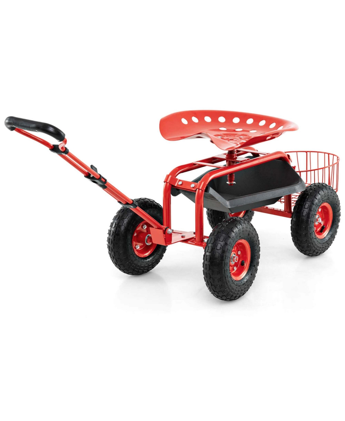 Click here for Garden Cart Rolling Work Seat - Red prices