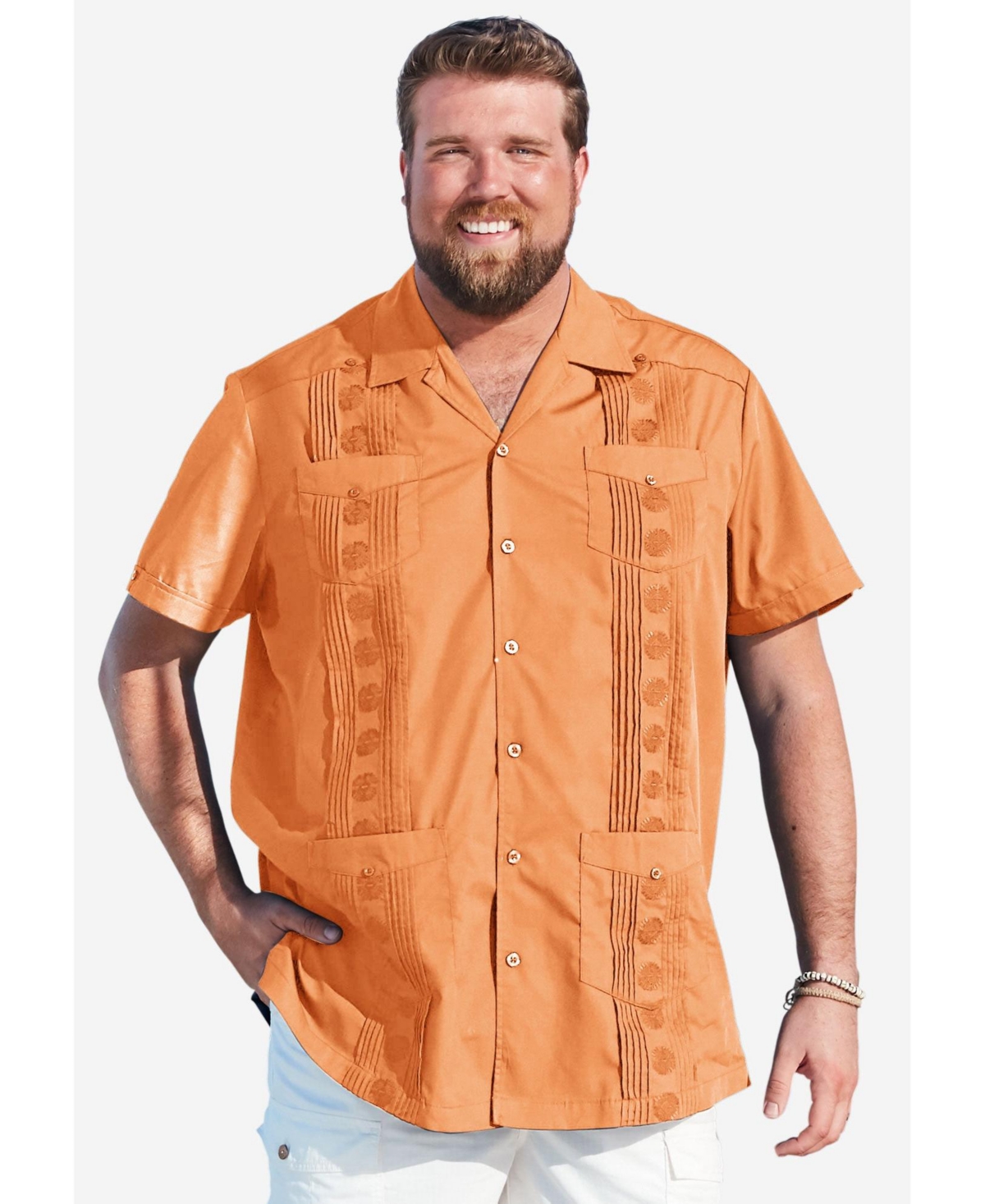 Click here for KingSize Big & Tall Short-Sleeve Guayabera Shirt -... prices