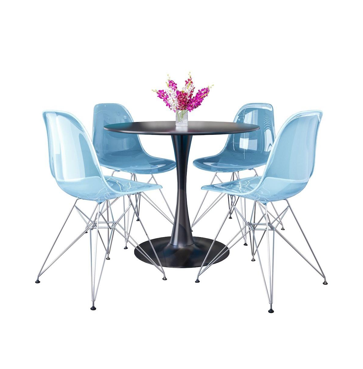 Click here for LeisureMod 5-Piece Dining Set 35" Round Dinin... prices