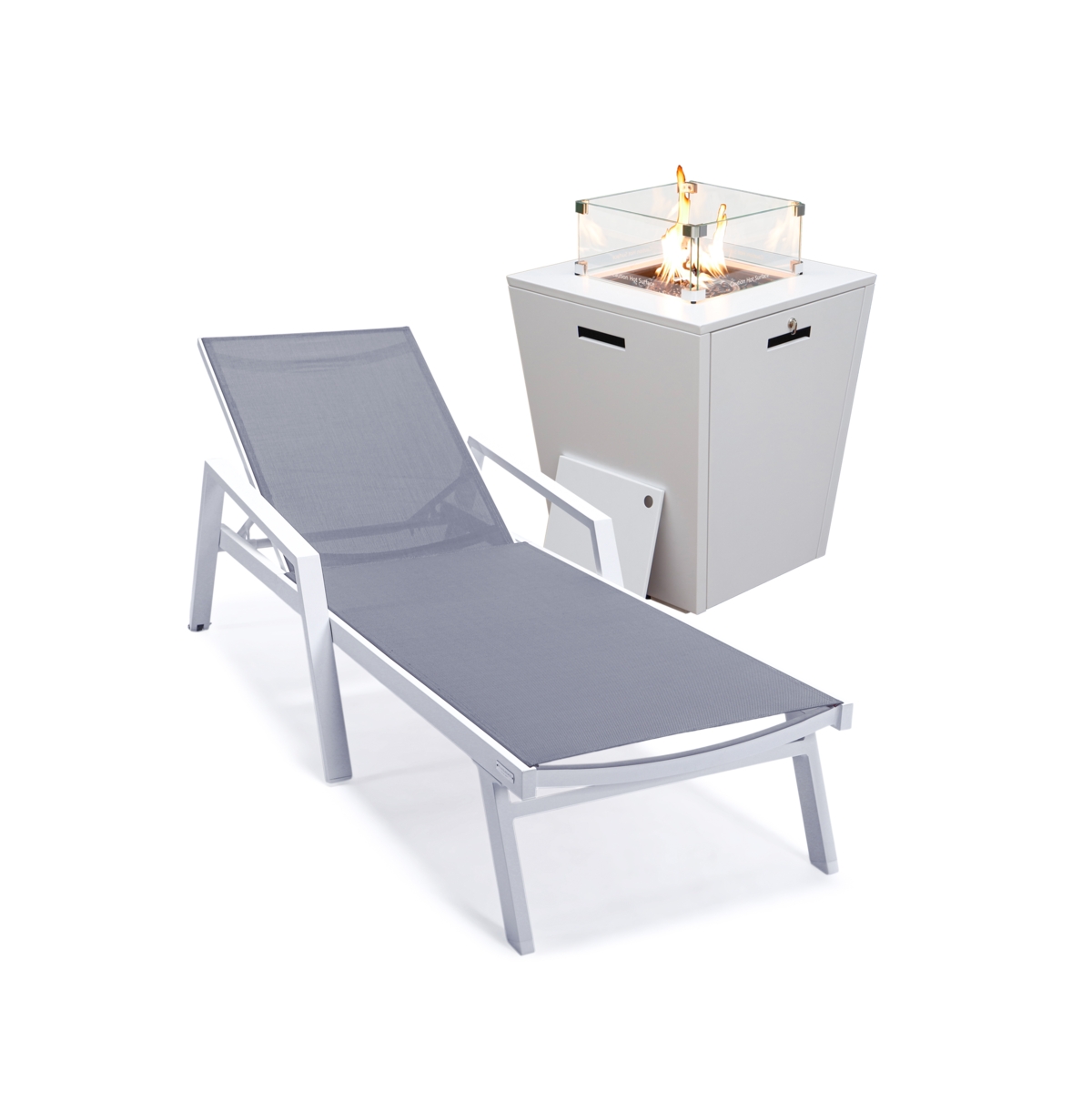 Click here for LeisureMod White Aluminum Outdoor Patio Chaise Lou... prices