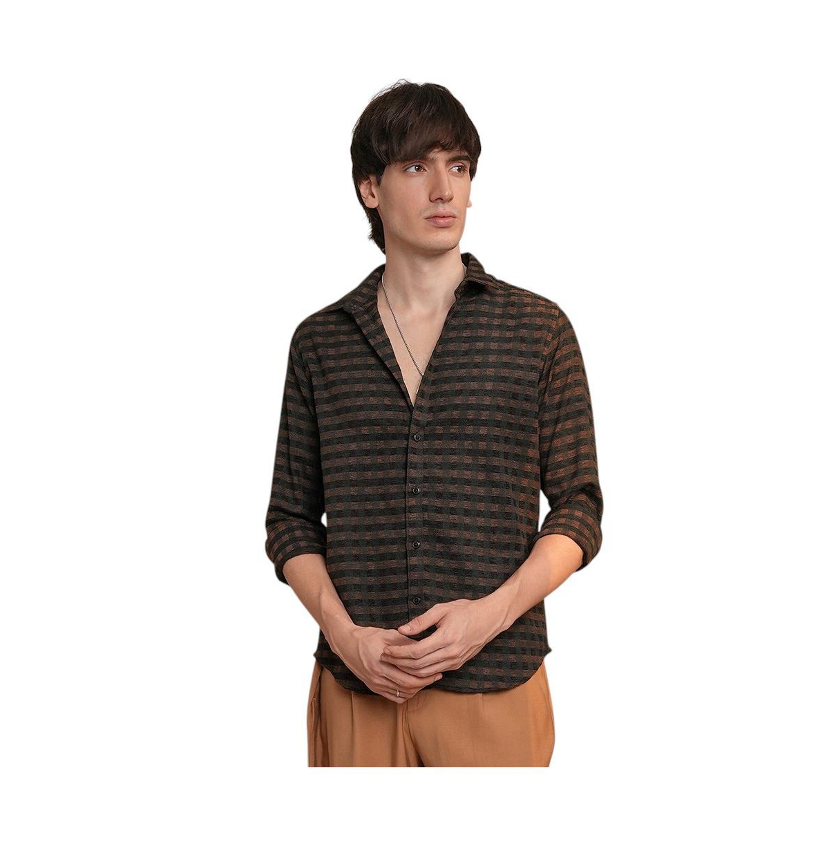Click here for Campus Sutra Mens Chocolate Brown & Charcoal Black... prices