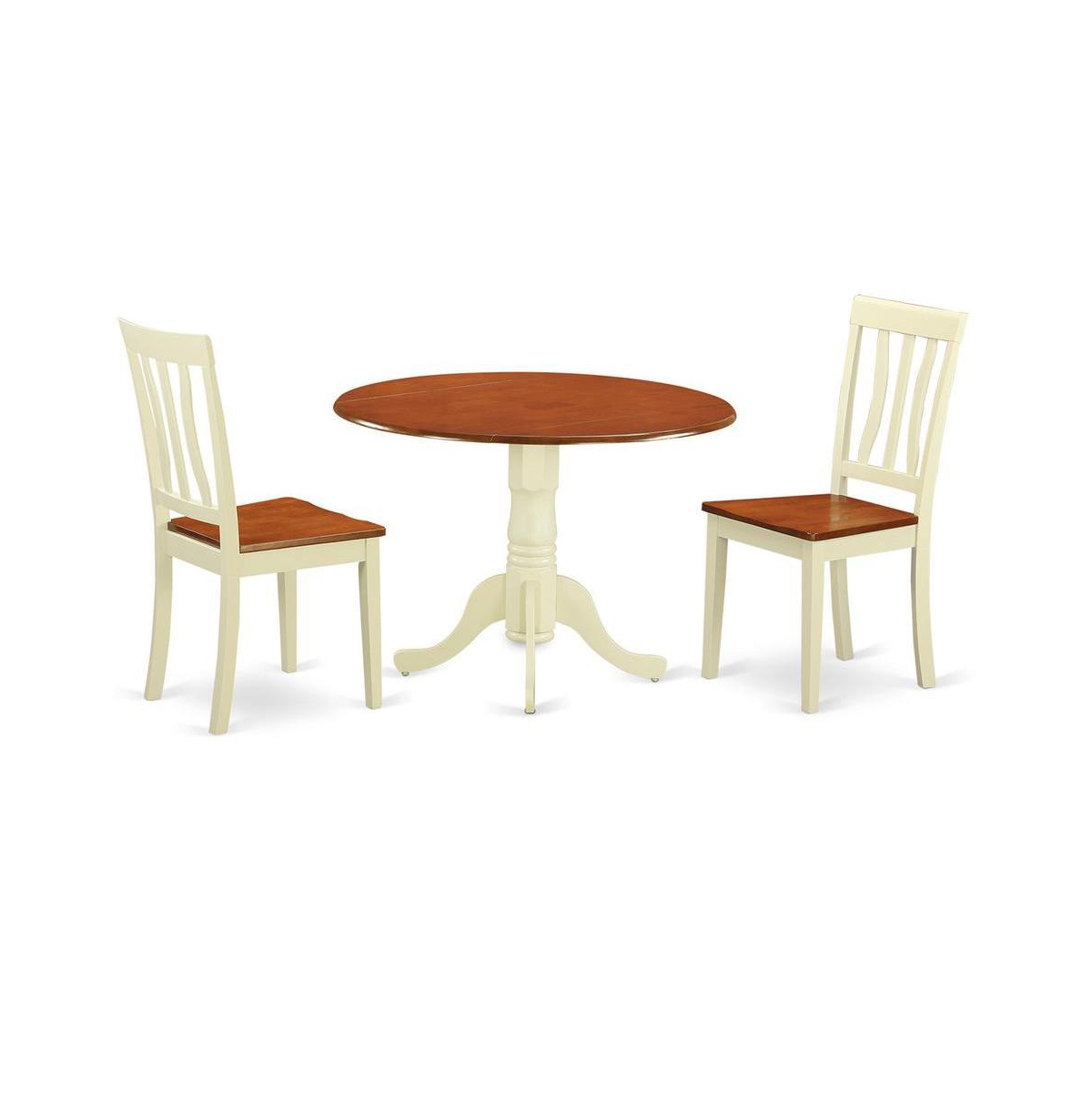 Click here for East West Furniture Dining set - 3 Pcs with 2 Wood... prices