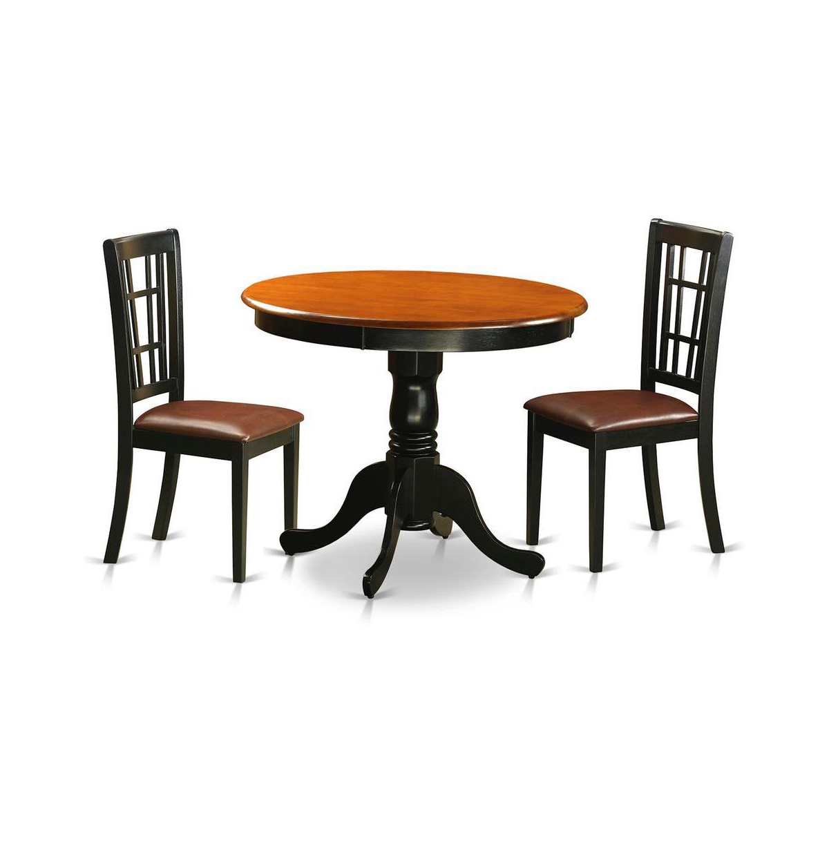 Click here for East West Furniture 3 Pc Dining Table with 2 Leath... prices