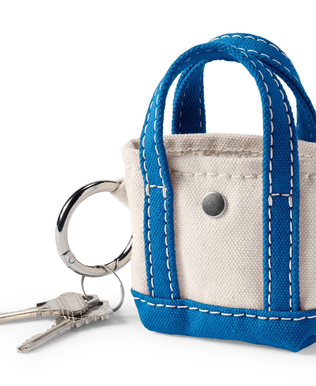 Click here for Lands End Micro Canvas Tote Charm - Natural/beacon... prices