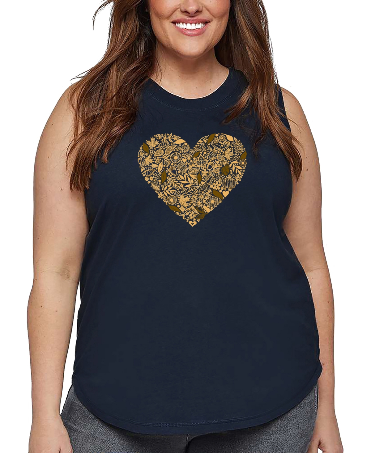 Click here for La Pop Art Plus Size Fall Vibes Word Art Tank Top... prices