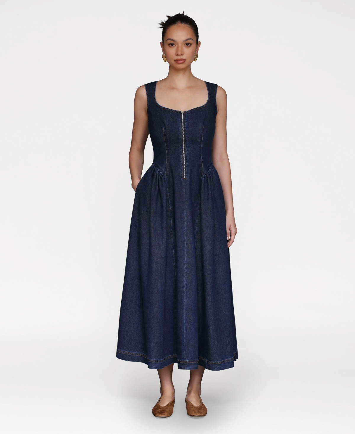 Click here for Avec Les Filles Womens Sweetheart Full Skirt Midi... prices