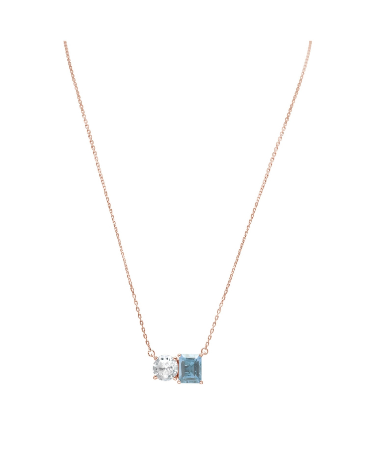 Click here for Suzy Levian Sterling Silver Topaz Two Stone Neckla... prices