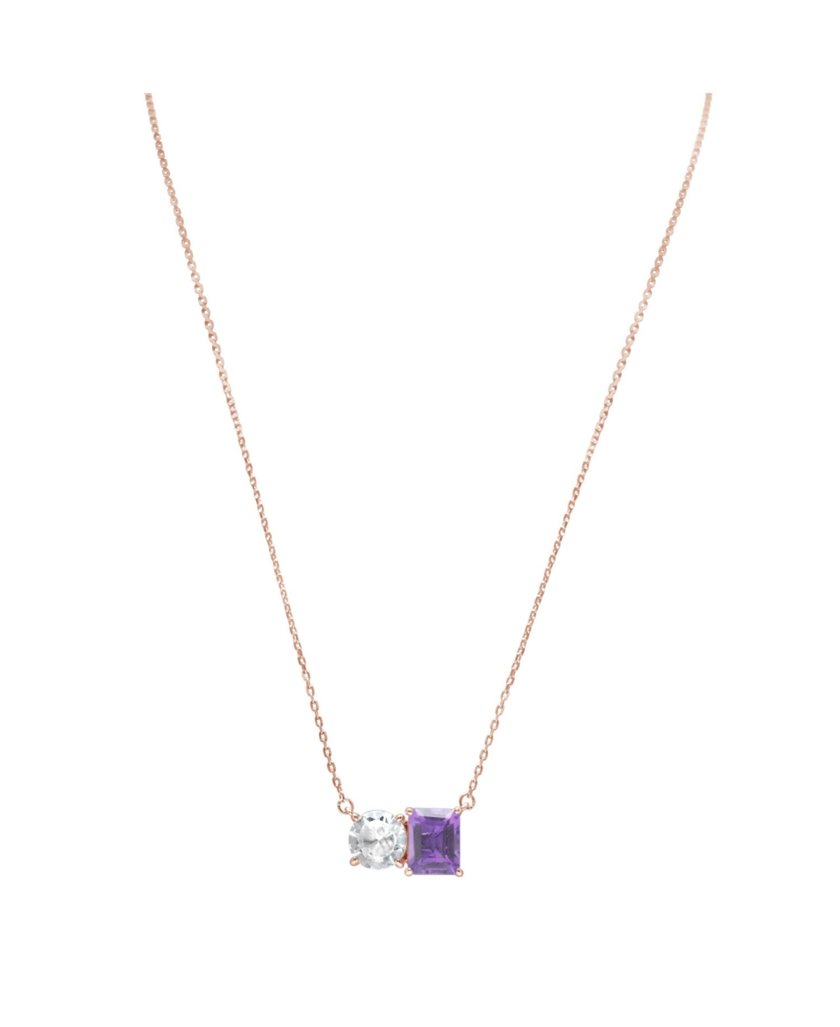 Click here for Suzy Levian Sterling Silver Topaz Two Stone Neckla... prices