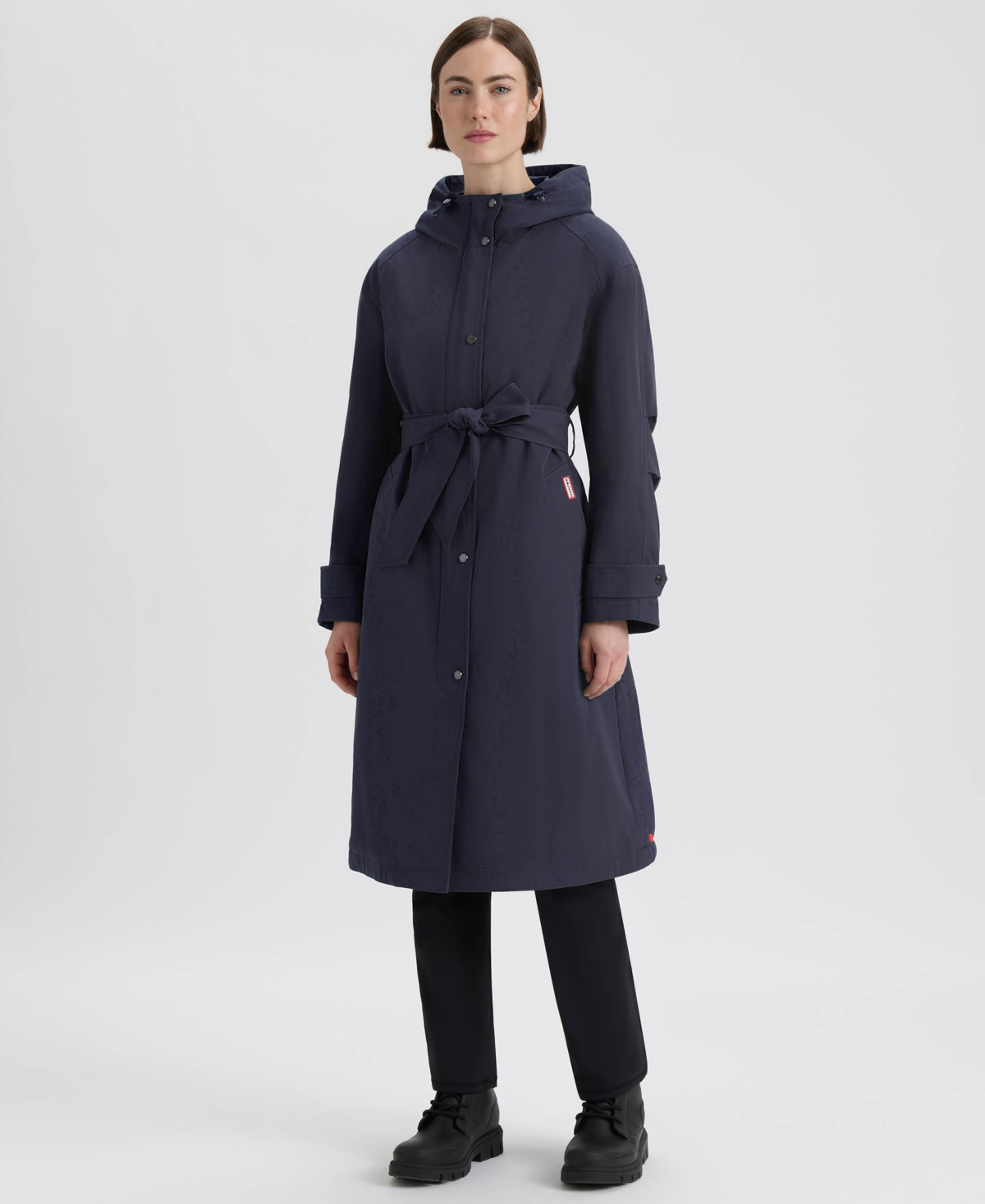 Click here for Hunter Womens Hooded Belt Trench Coat - Midnight prices