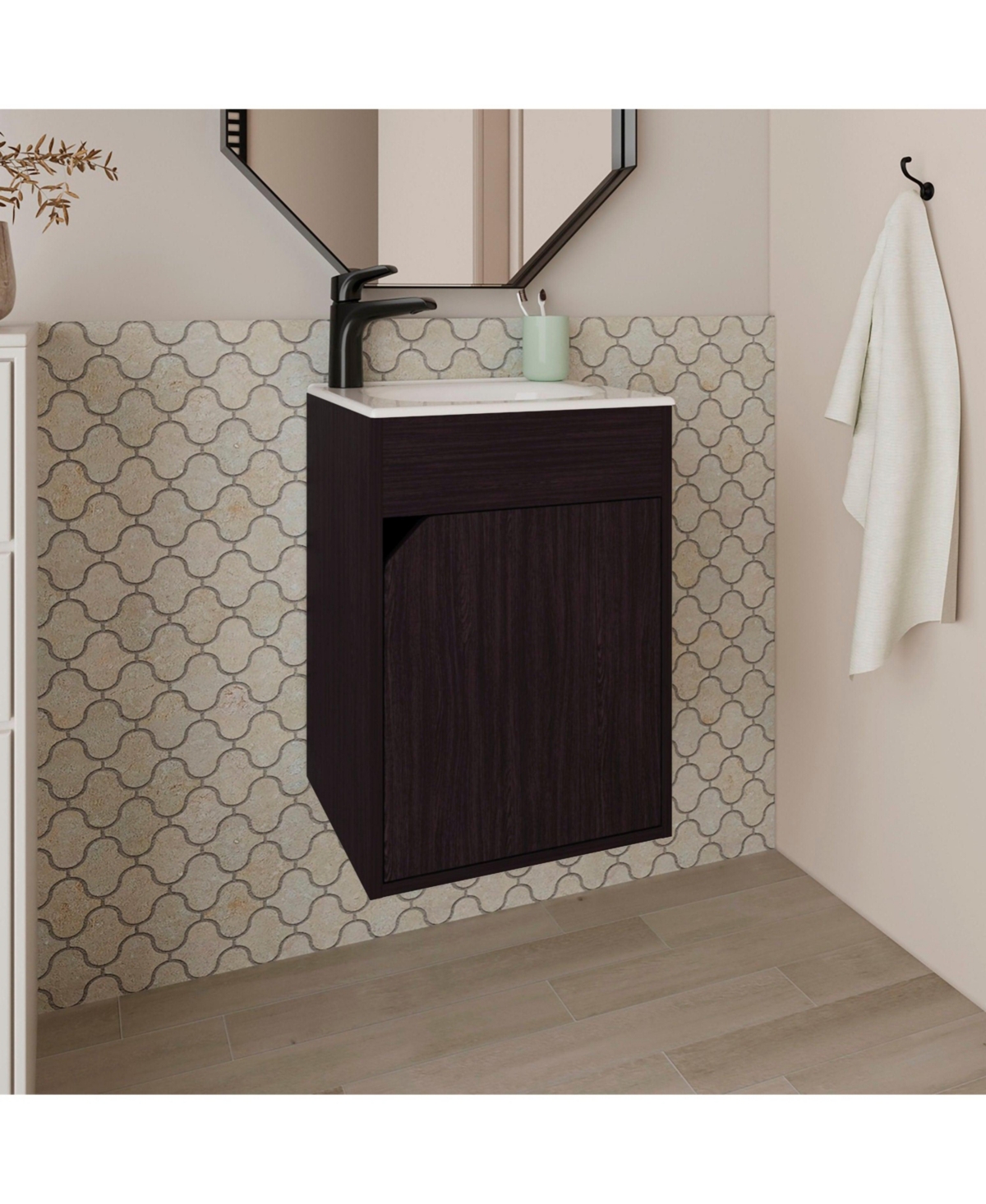 Click here for Fm Furniture Nelson Bathroom Floating Vanity  Weng... prices