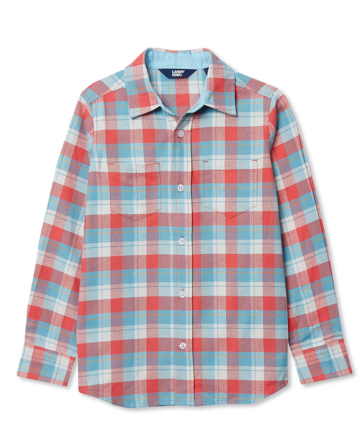 Click here for Lands End Kids Long Sleeve Flannel Shirt - Cayenne... prices