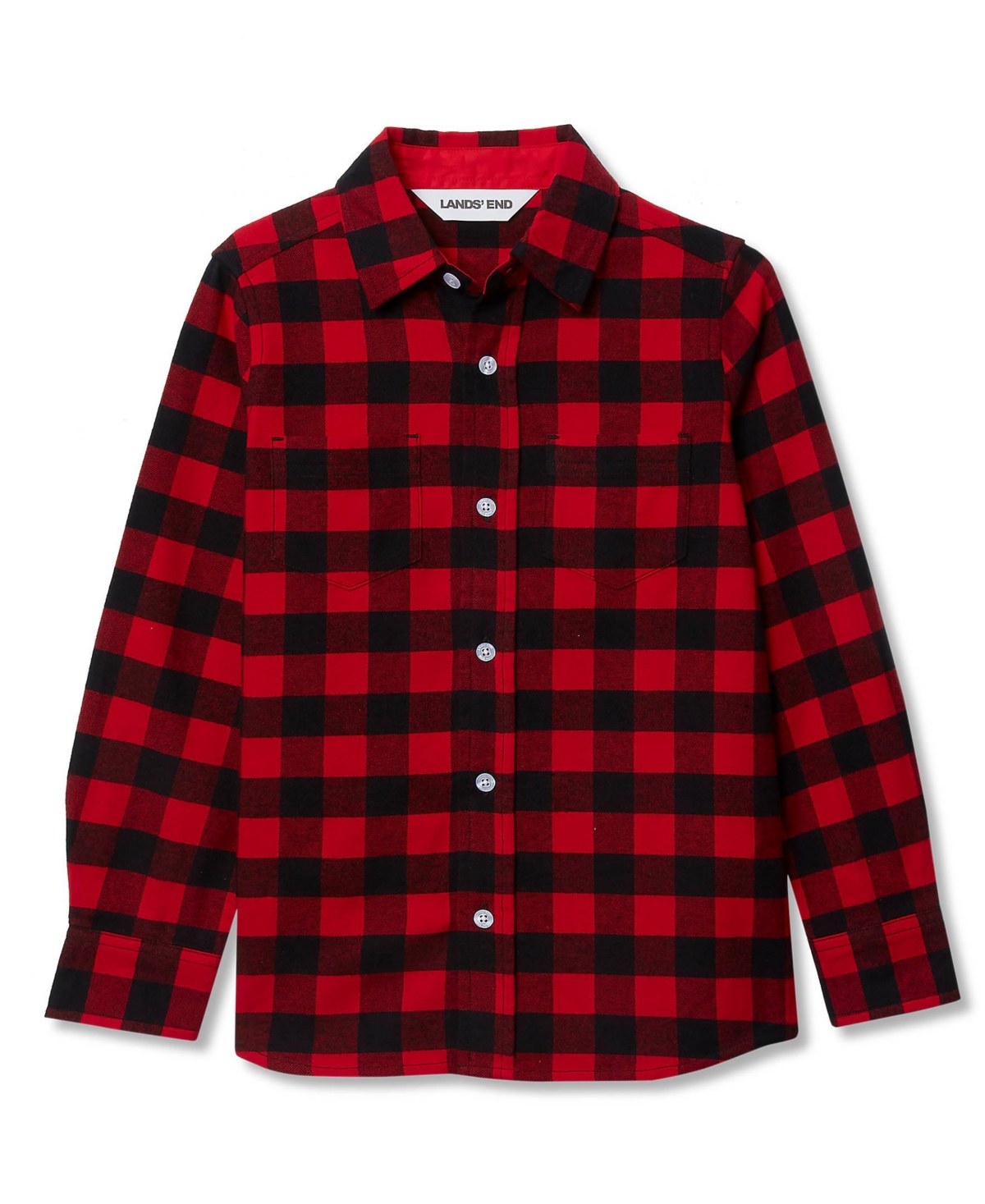 Click here for Lands End Kids Long Sleeve Flannel Shirt - Apple r... prices