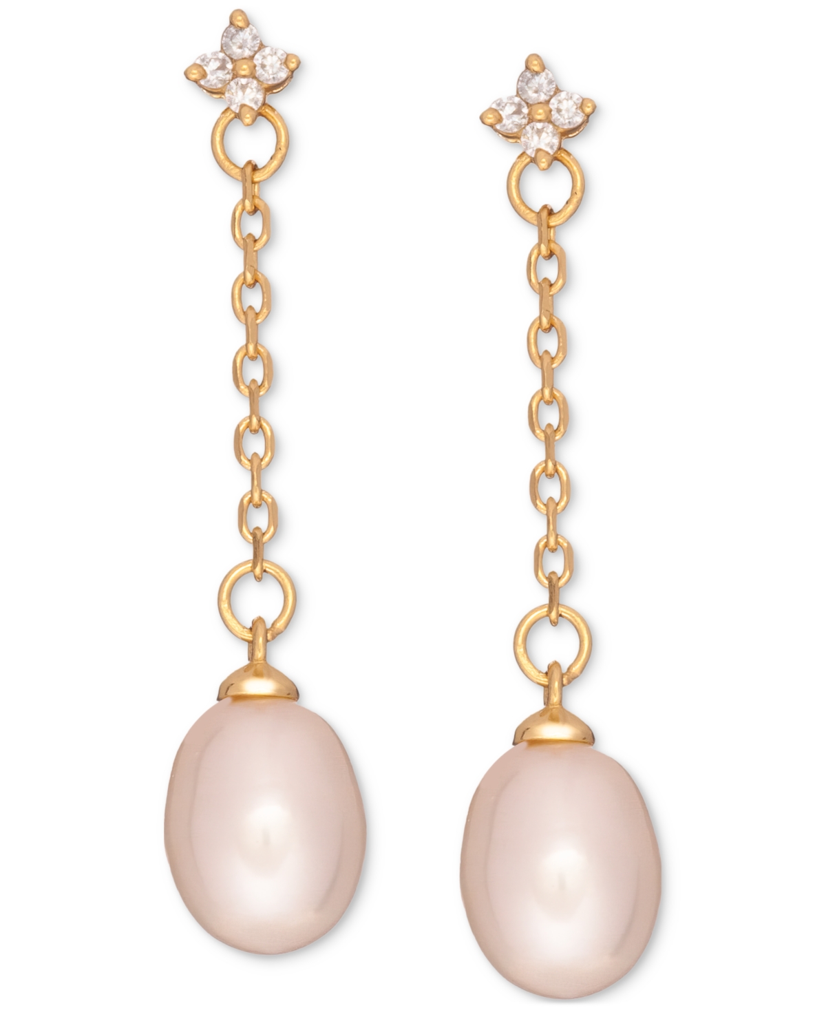 Click here for Cultured Freshwater Pearl (7x9mm) & Cubic Zirconia... prices