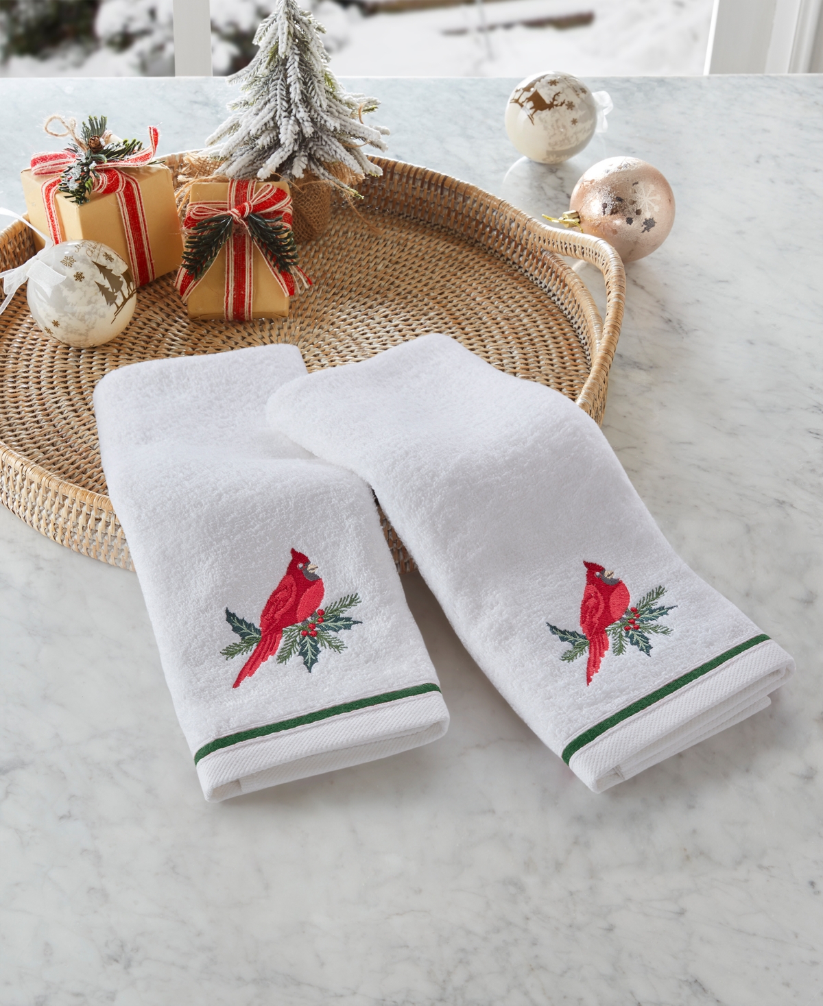 Click here for Decor Studio Holiday Cardinal Turkish Cotton 2-Pc.... prices