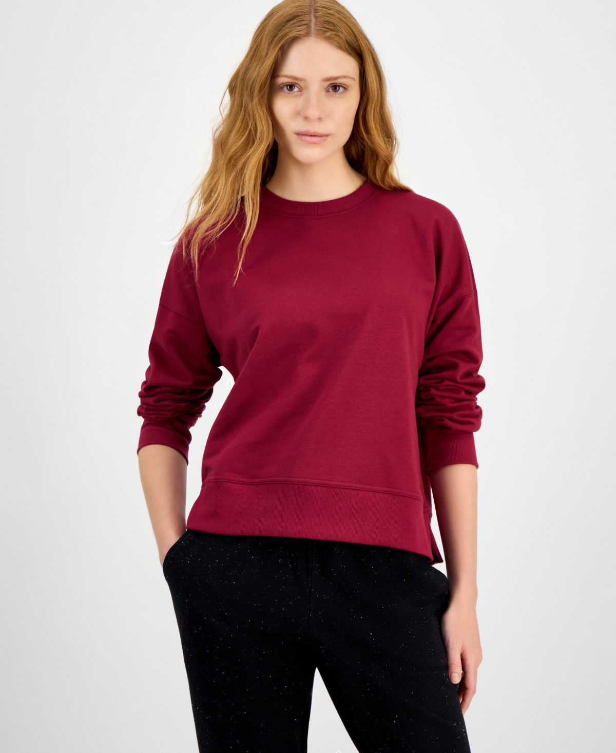 Click here for Id Ideology Womens Crewneck Vented-Hem Sweatshirt... prices
