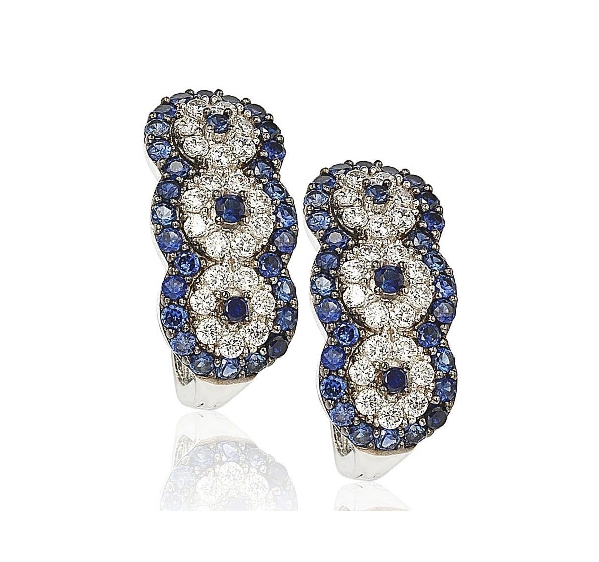 Click here for Suzy Levian Sterling Silver Sapphire & Created Whi... prices