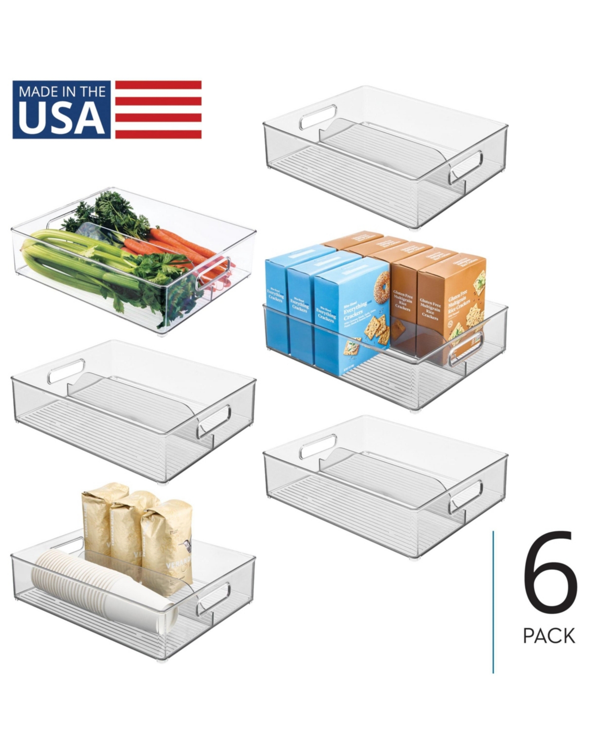Click here for mDesign Divided Storage Bin for Fridge or Pantry... prices