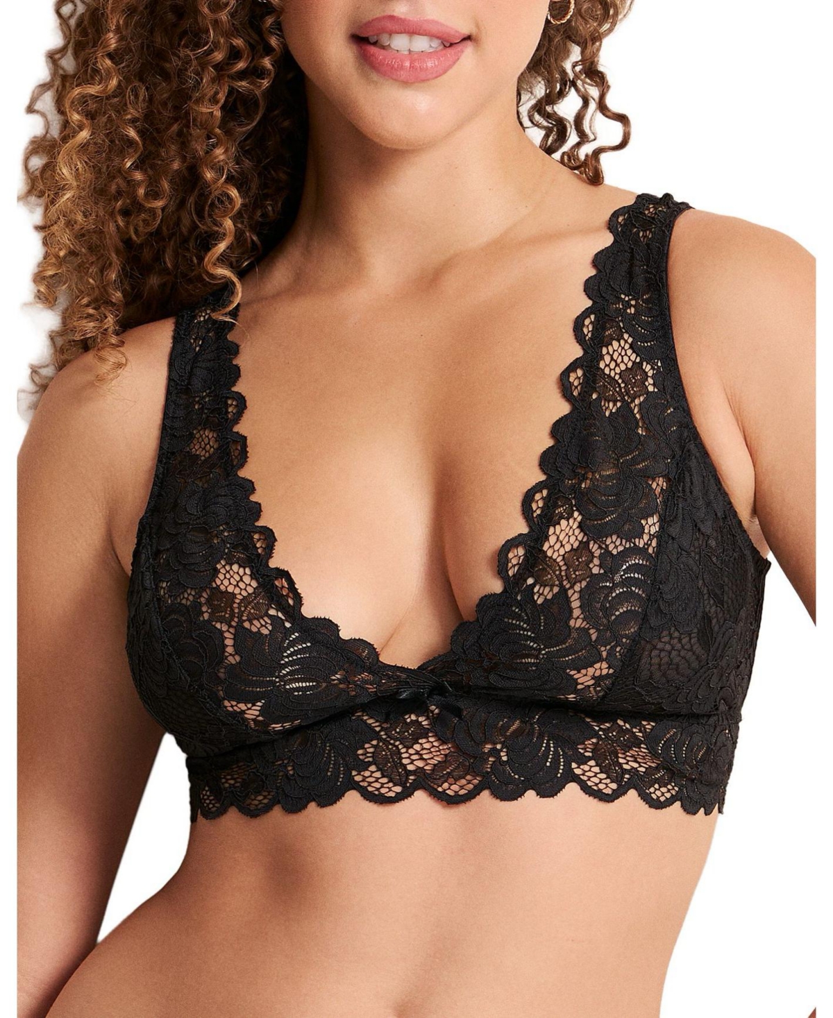 Click here for Adore Me Womens Livi Unlined Bralette Bra - Black prices