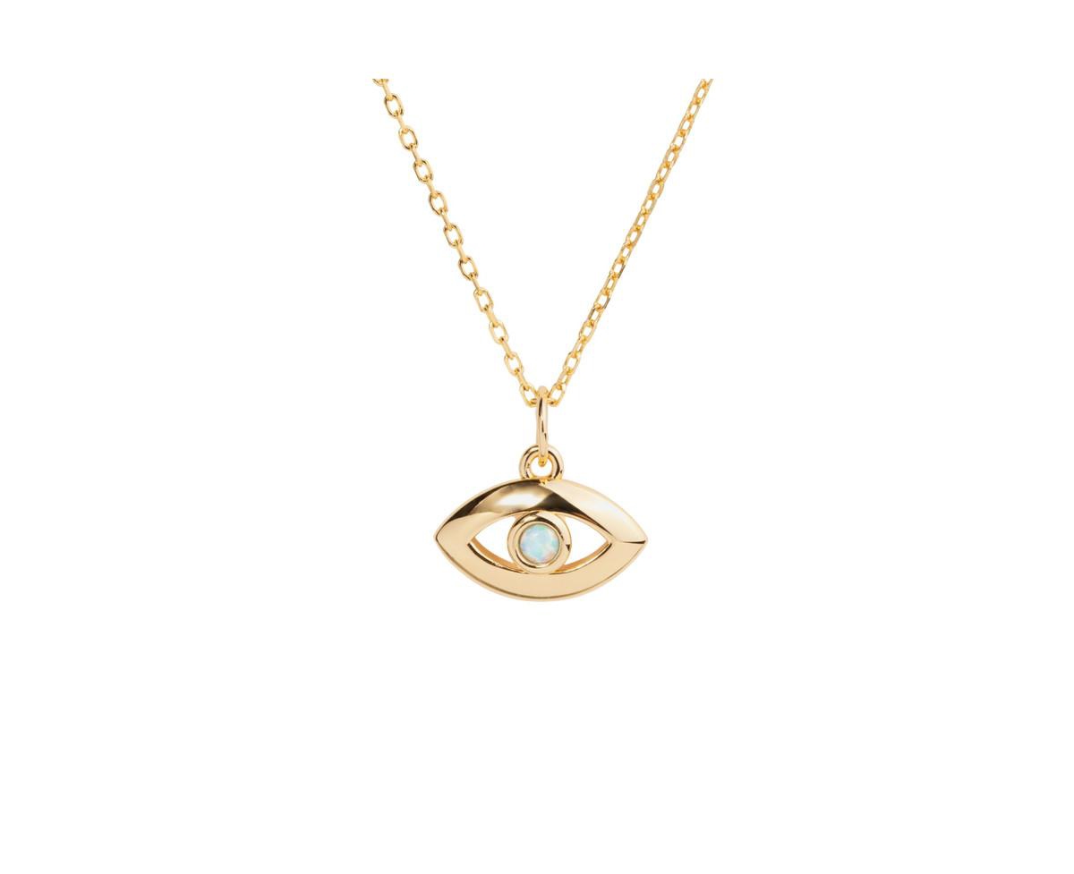 Click here for Little Sky Stone 14K Gold Plated Evil-Eye Charm Ne... prices