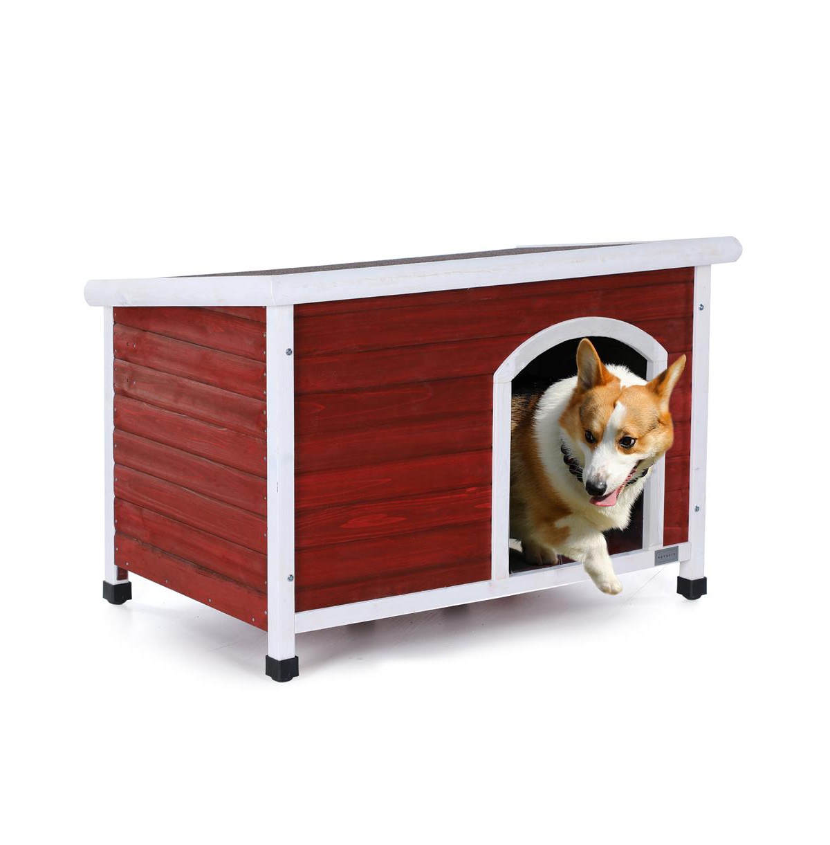 Click here for Aostirmotor Red Medium Wooden Outdoor Dog House wi... prices