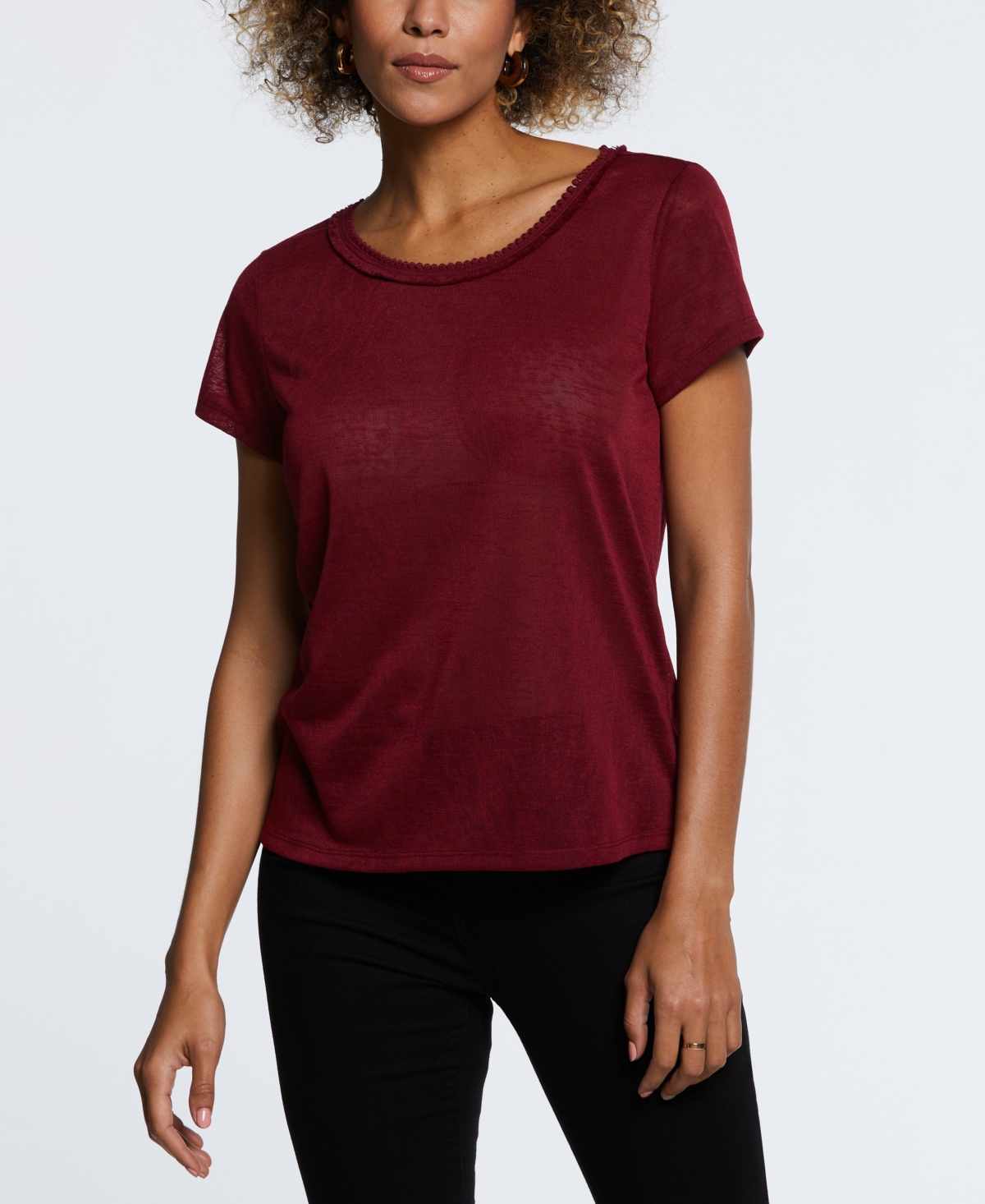 Click here for Ella Rafaella Petite Short Sleeve Decorative Trim... prices