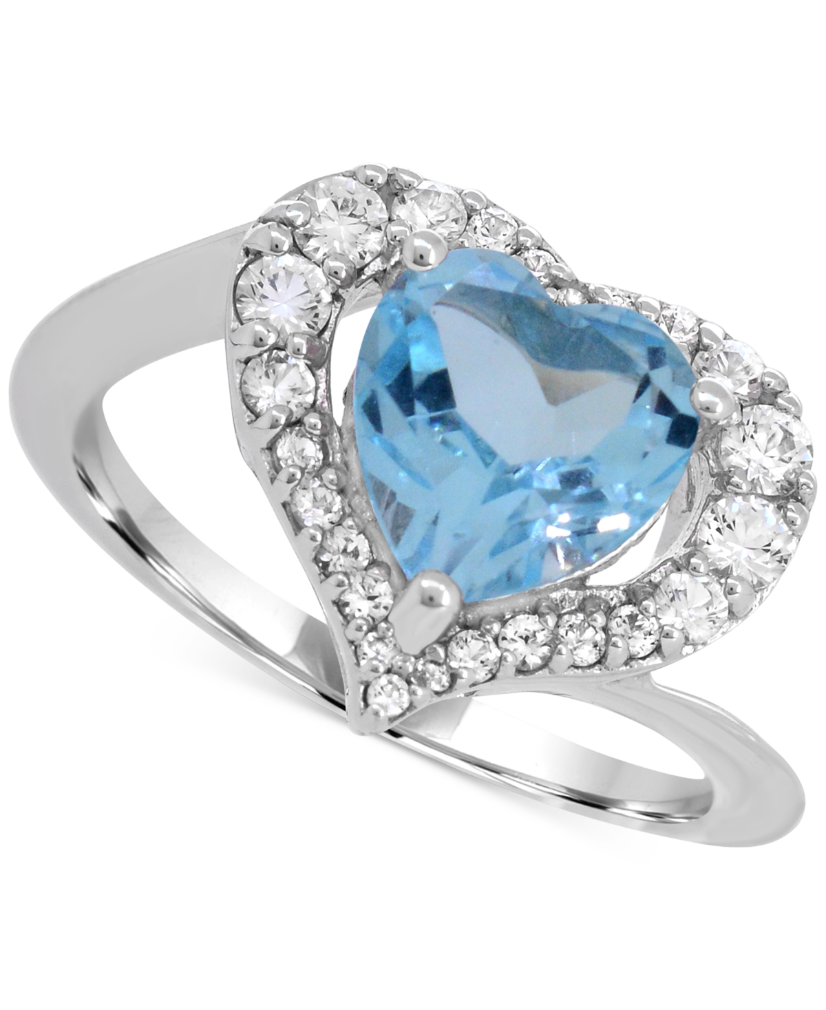 Click here for Womens Heart Ring in Sterling Silver - Blue Topaz prices