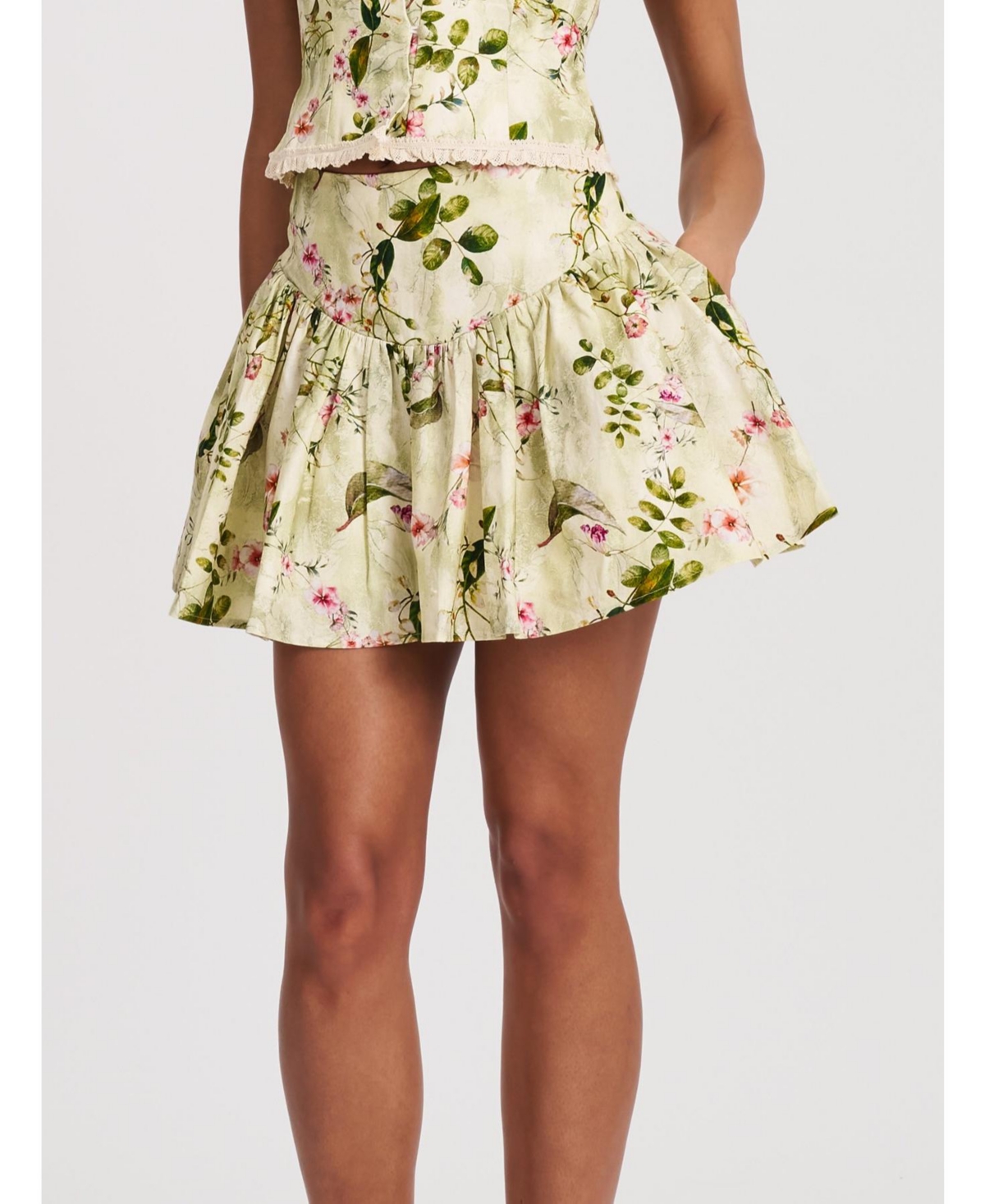 Click here for Miss Circle Women Zanelle Green Floral Print Drop... prices