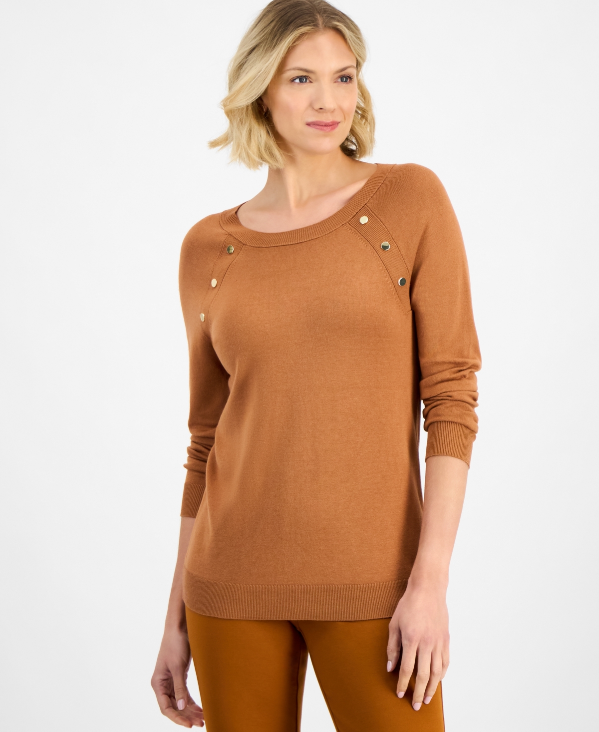 Click here for Jm Collection Womens Button-Trim Sweater  Macys Ex... prices