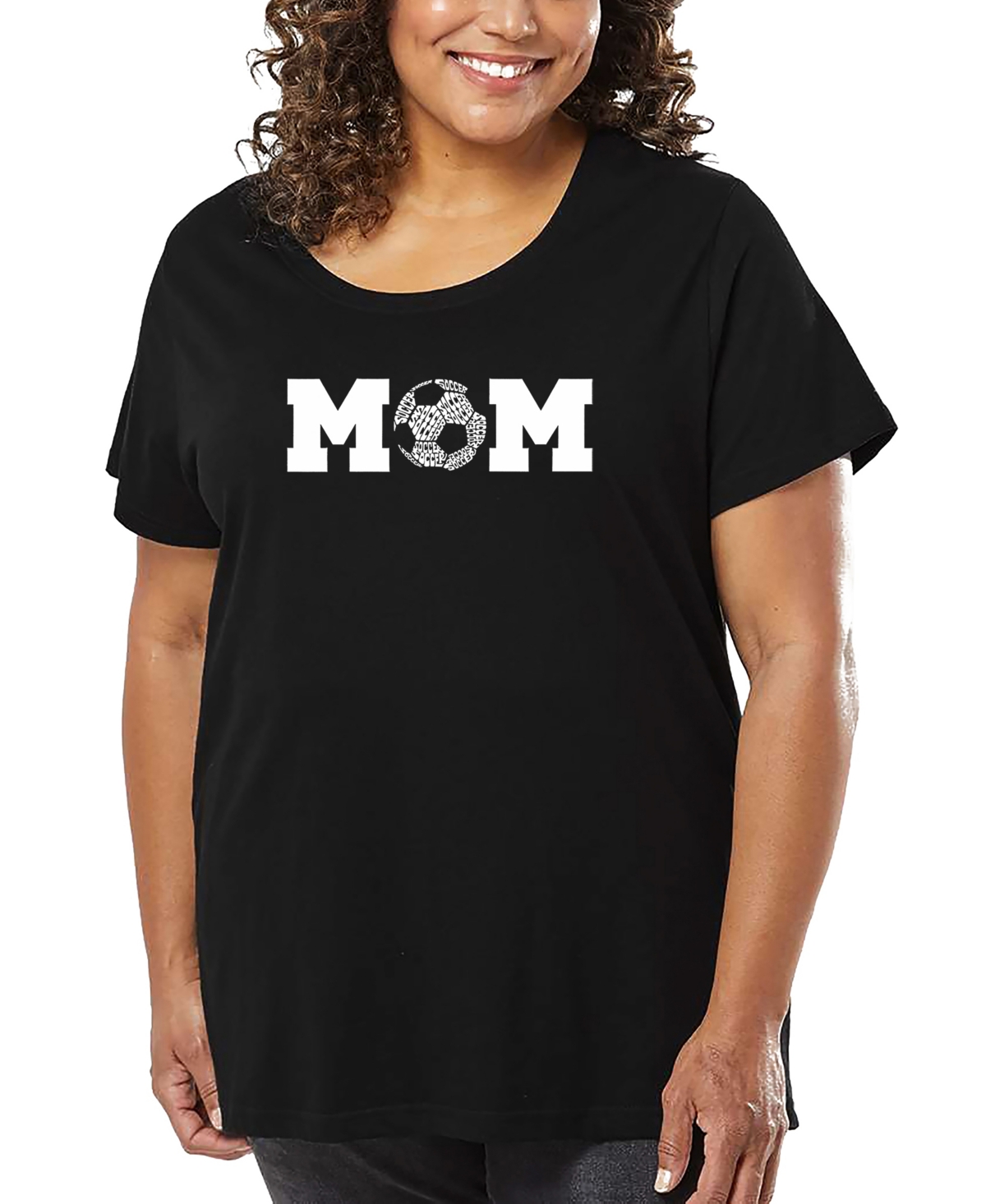 Click here for La Pop Art Plus Size Soccer Mom Word Art T-Shirt -... prices