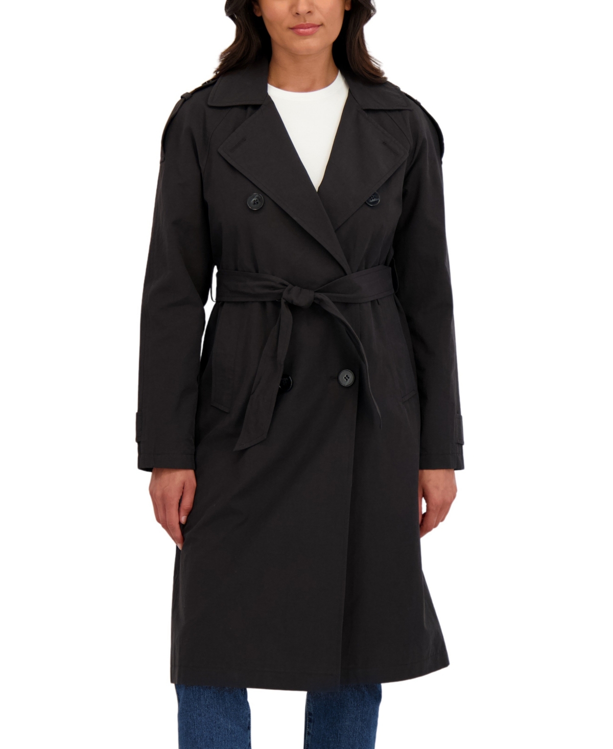 Click here for Sebby Collection Womens Belted Double Breasted Lon... prices