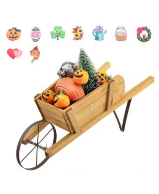 Click here for Gymax Wooden Wagon Planter Decorative Indoor Outdo... prices