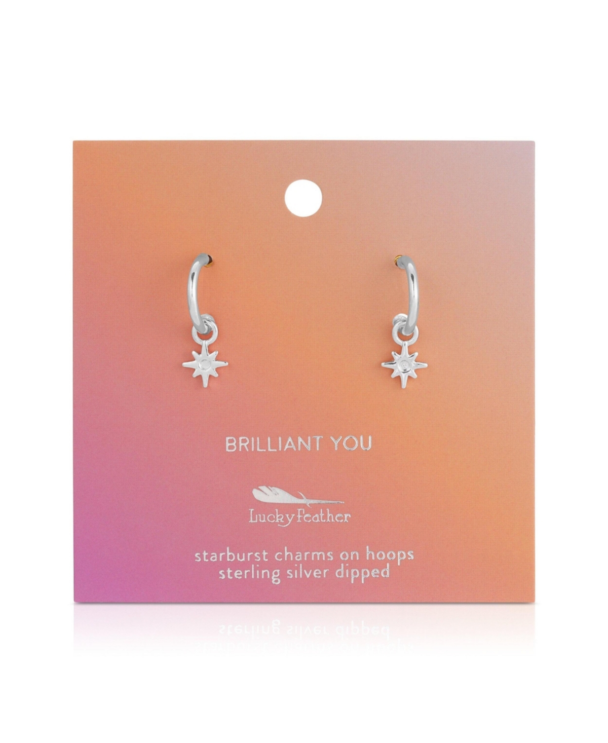 Click here for Lucky Feather Hoops with Drop - Starburst (silver)... prices
