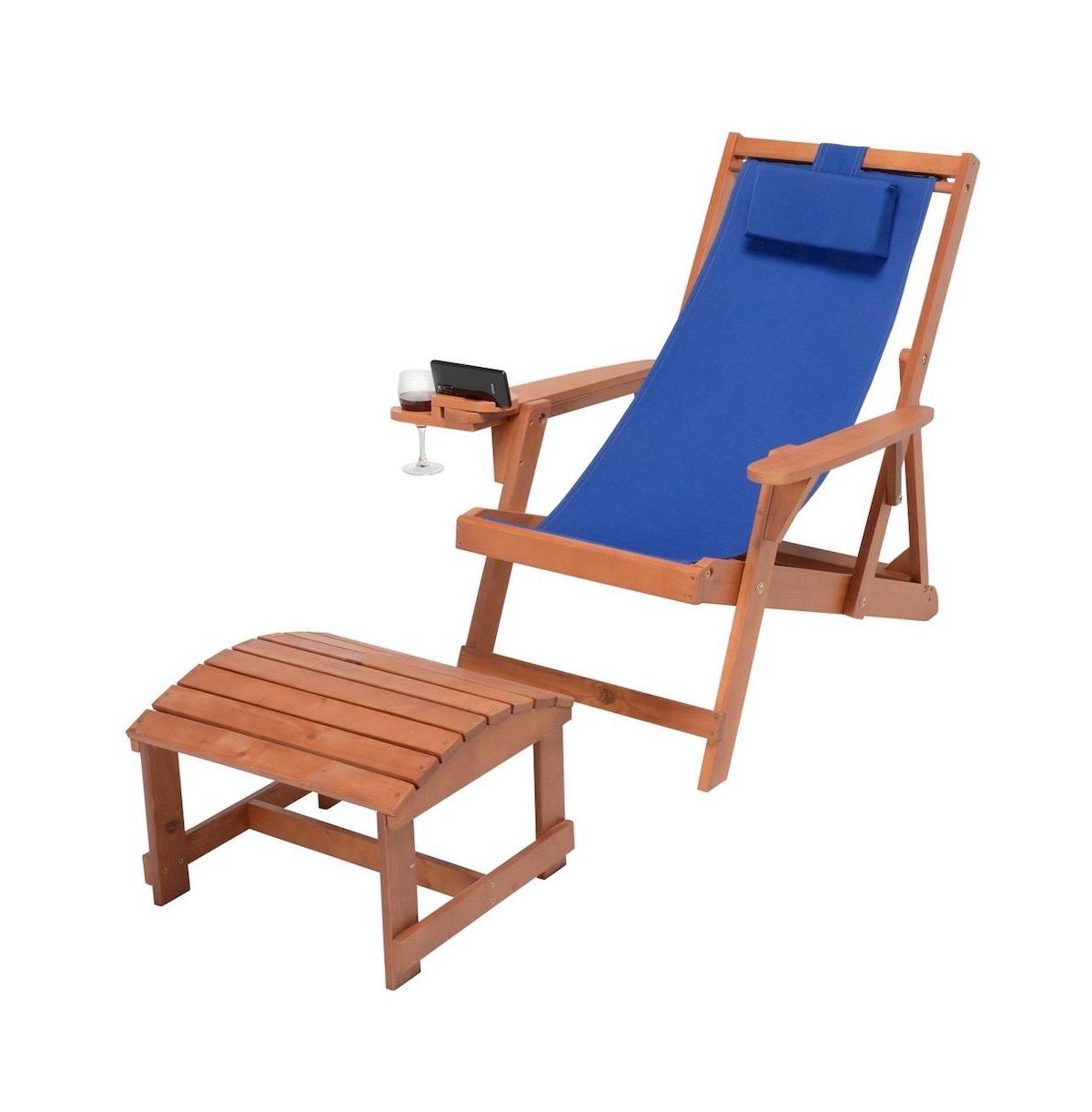Click here for Jiallo Canvas Sling Chair With Cup And Wine Holder... prices