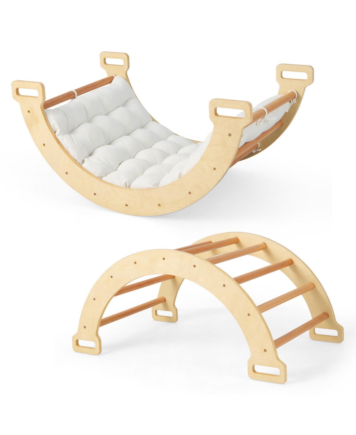Click here for Akiudex 2-in-1 Wooden Climbing Arch with Cushion f... prices
