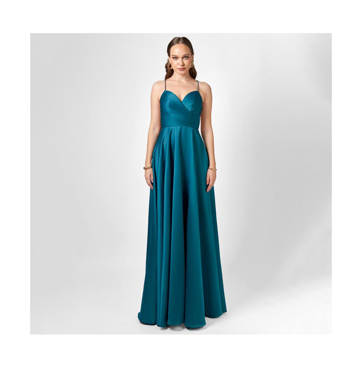 Click here for Bariano Hanna Open Back A Line Gown - Emerald prices