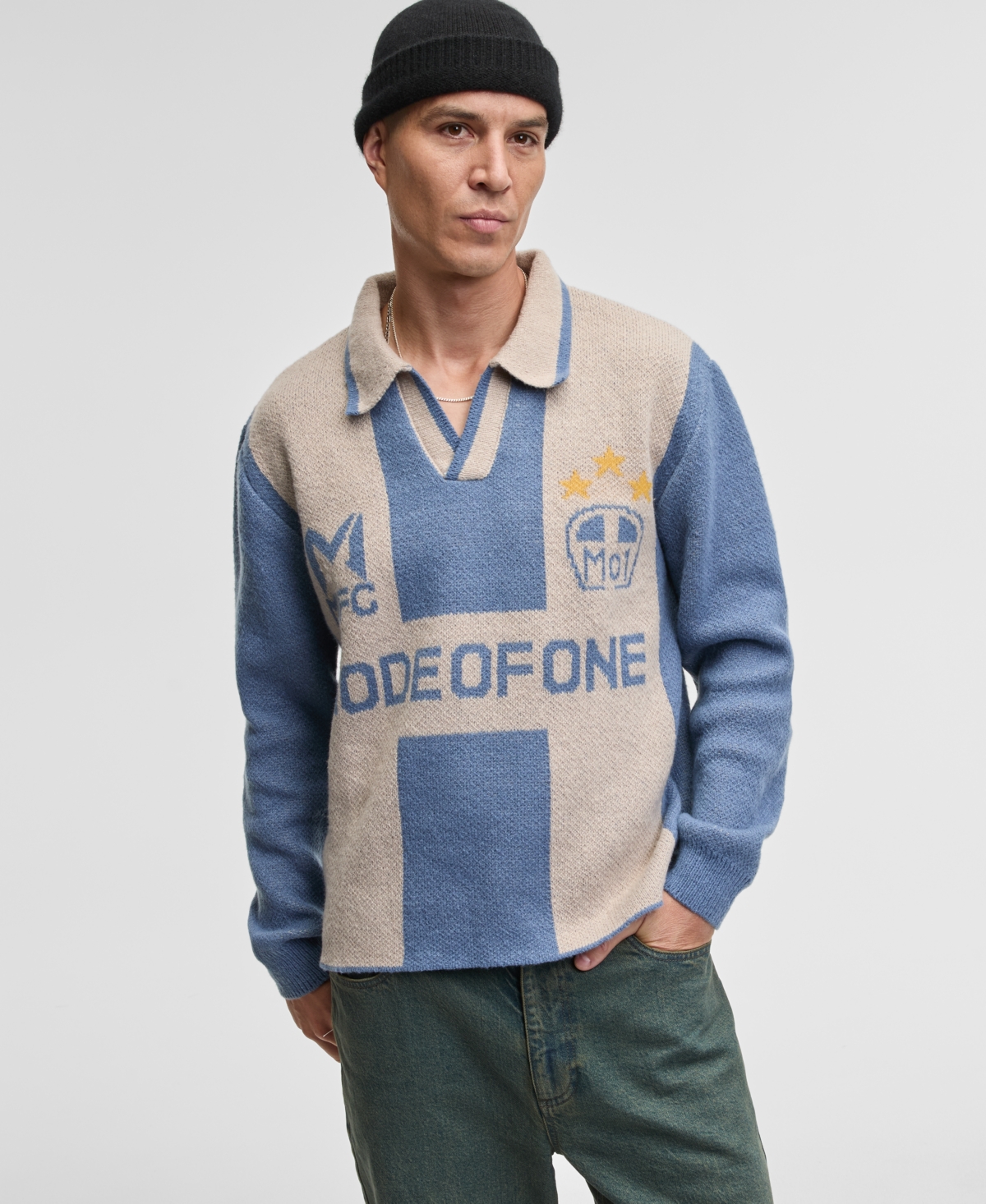 Click here for Mode of One Mens Logo Johnny Collared Sweater  Mac... prices