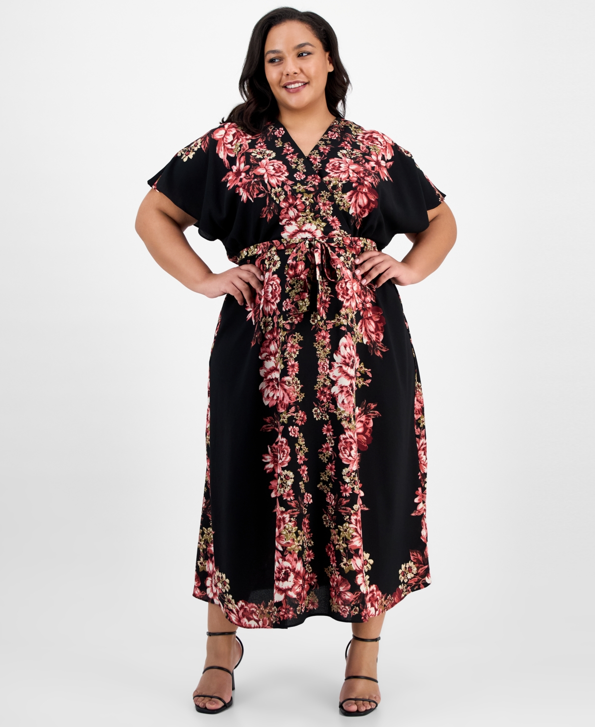 Click here for Sandra Darren Plus Size Printed Short-Sleeve Maxi... prices