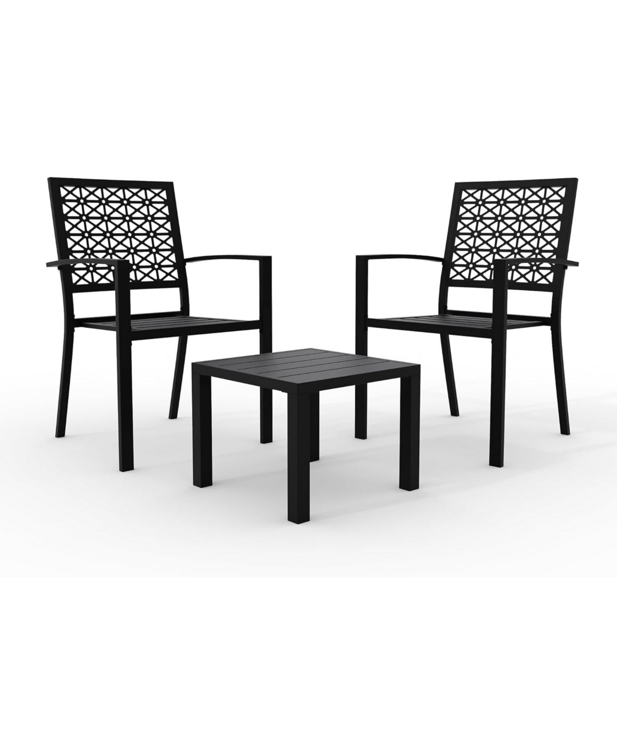 Click here for gaomon 3 Pcs Black Patio Bistro Set  Outdoor Stack... prices
