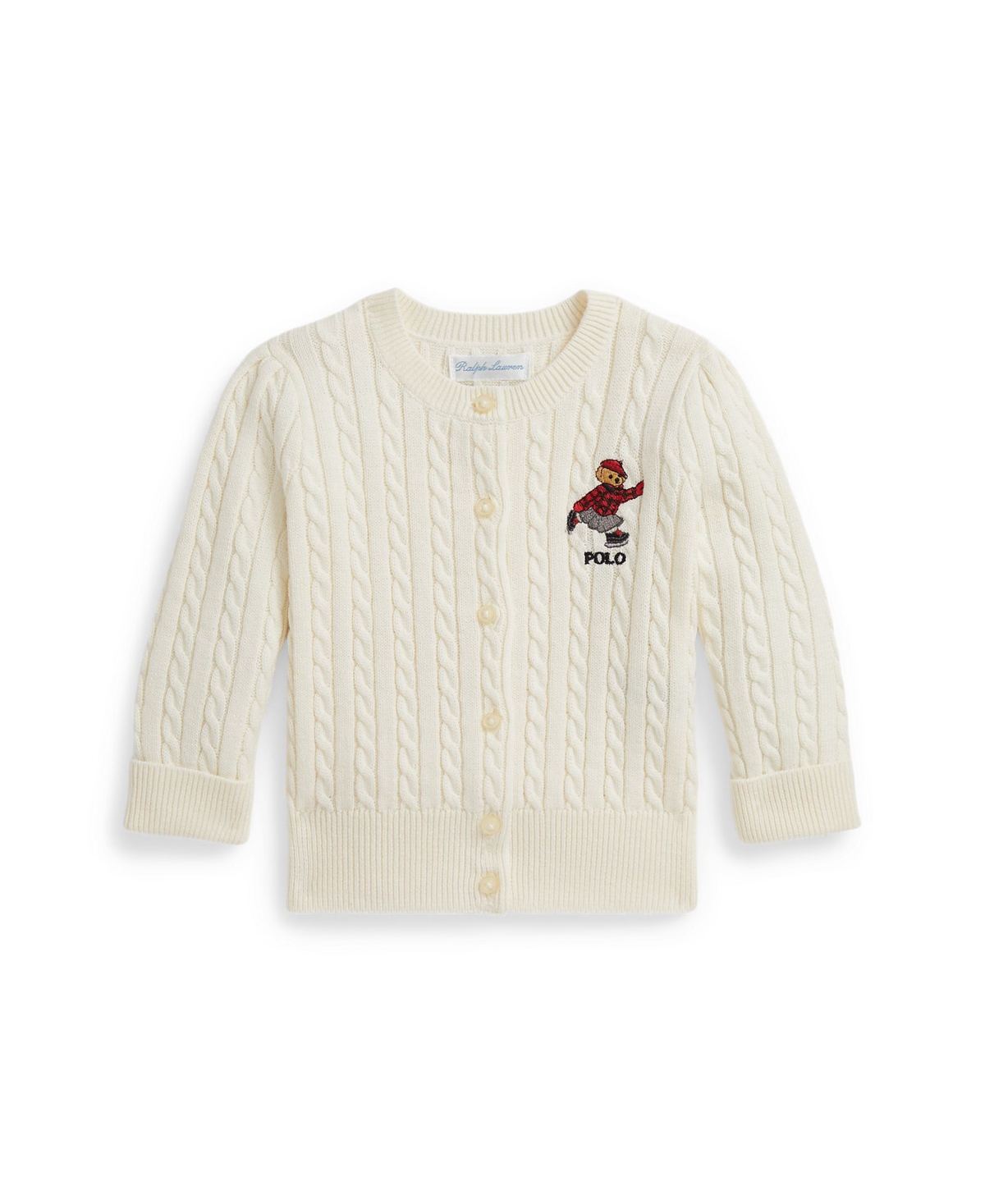 Click here for Polo Ralph Lauren Baby Girls Bear Mini-Cable Knit... prices