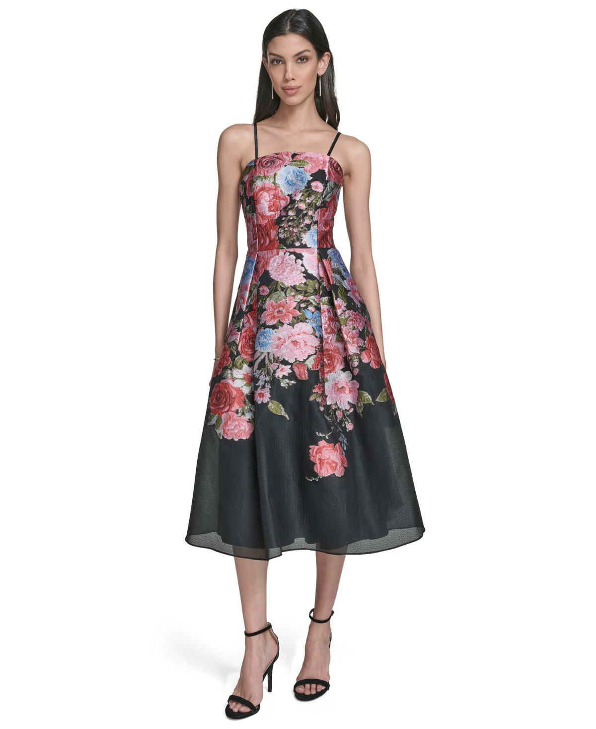 Click here for Eliza J Womens Strapless Midi Dress - Blue multi prices