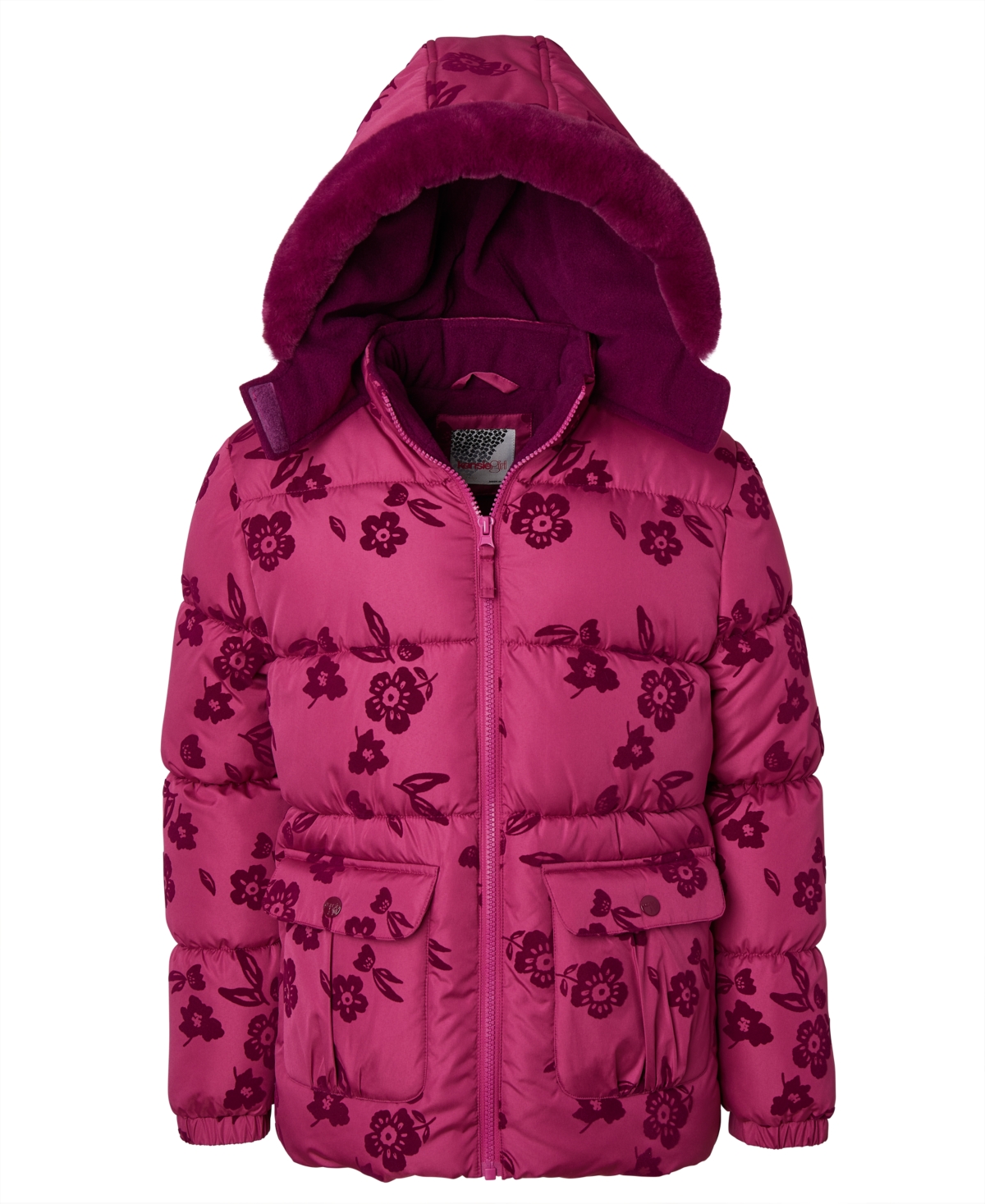 Click here for Kensie Girl Big Girls Flocked Floral Puffer Jacket... prices