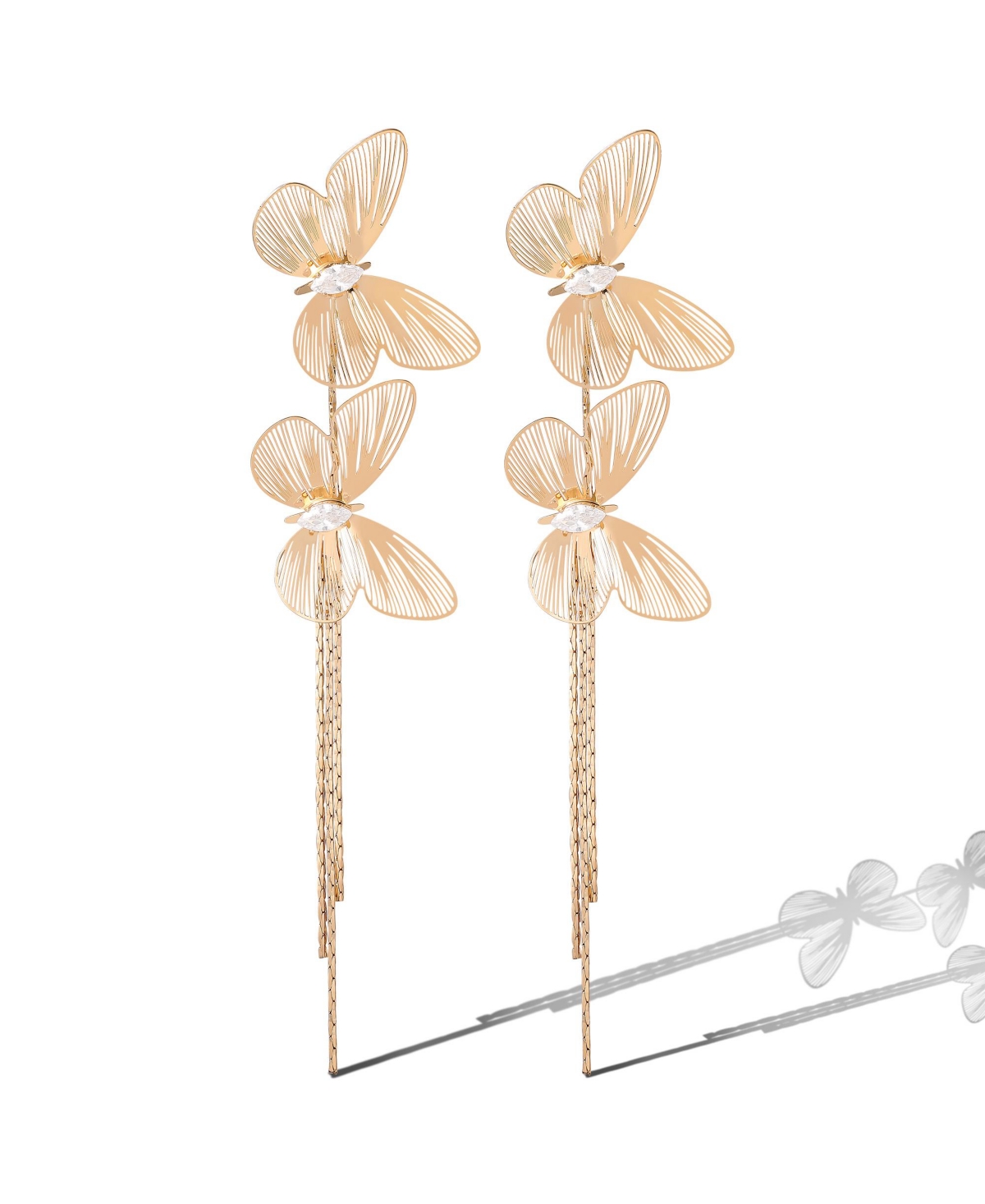 Click here for Jessica Simpson Long Butterfly Drop Earrings in Sh... prices