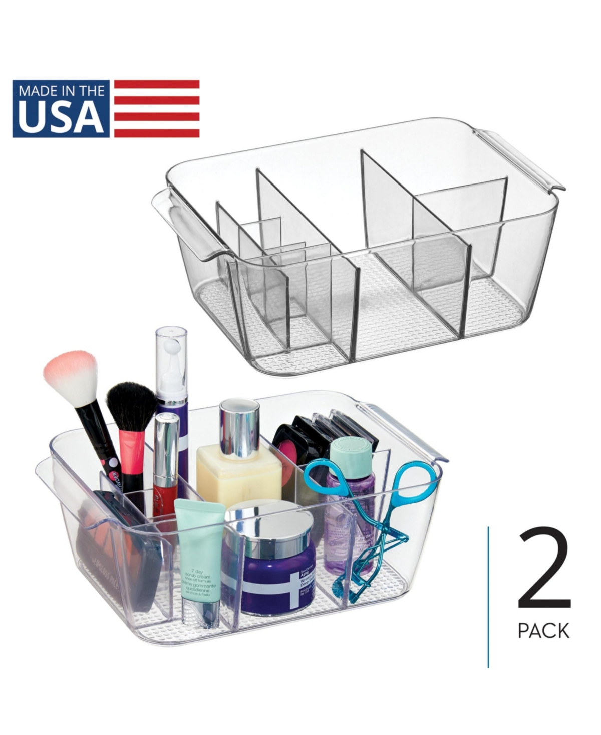 Click here for iDesign 8-Section Makeup Organizer - Set of 2 - Cl... prices