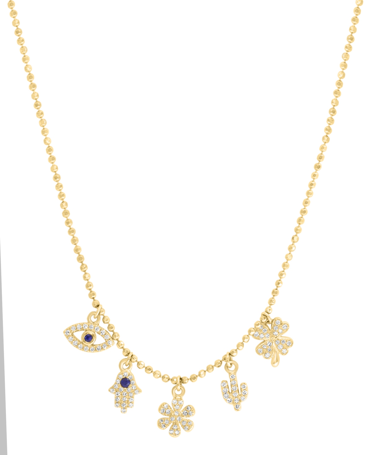 Click here for Effy White & Blue Diamond Multiple Charm 18 Pendan... prices