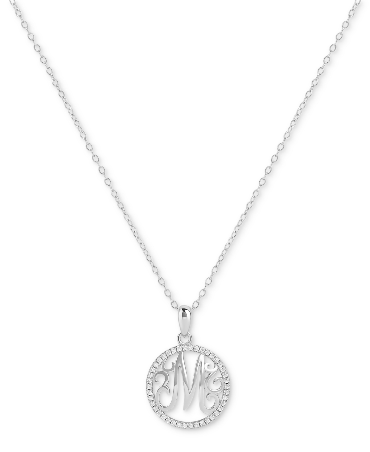 Click here for Giani Bernini Cubic Zirconia M Initial Halo 18 Pen... prices