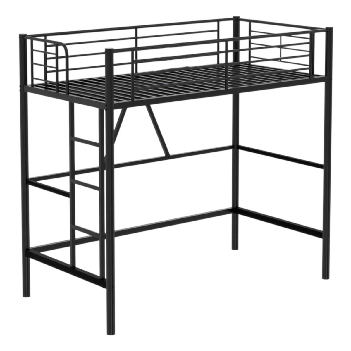 Click here for Slickblue Metal Loft Bed Frame with Ladder  Space-... prices