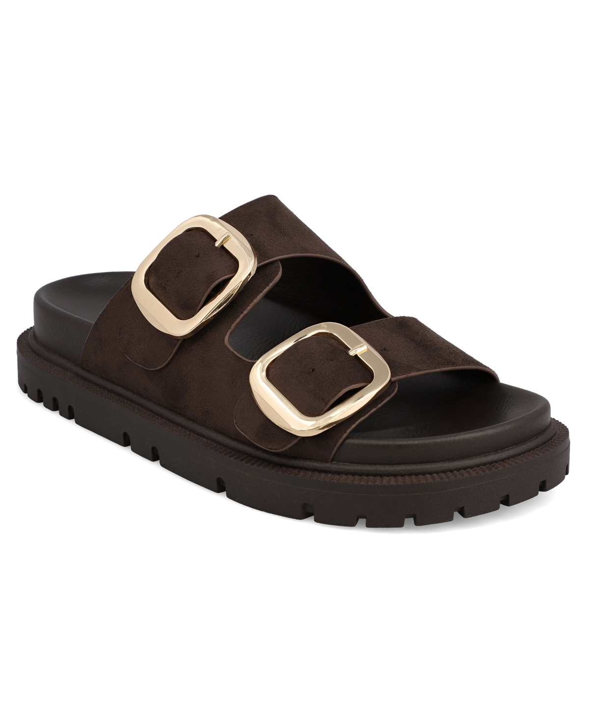 Click here for Mia Womens Gen Double Buckle Flat Slide Sandals -... prices