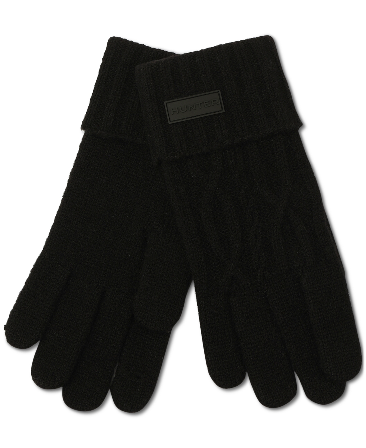 Click here for Hunter Cuffed Cable-Knit Gloves - Black prices