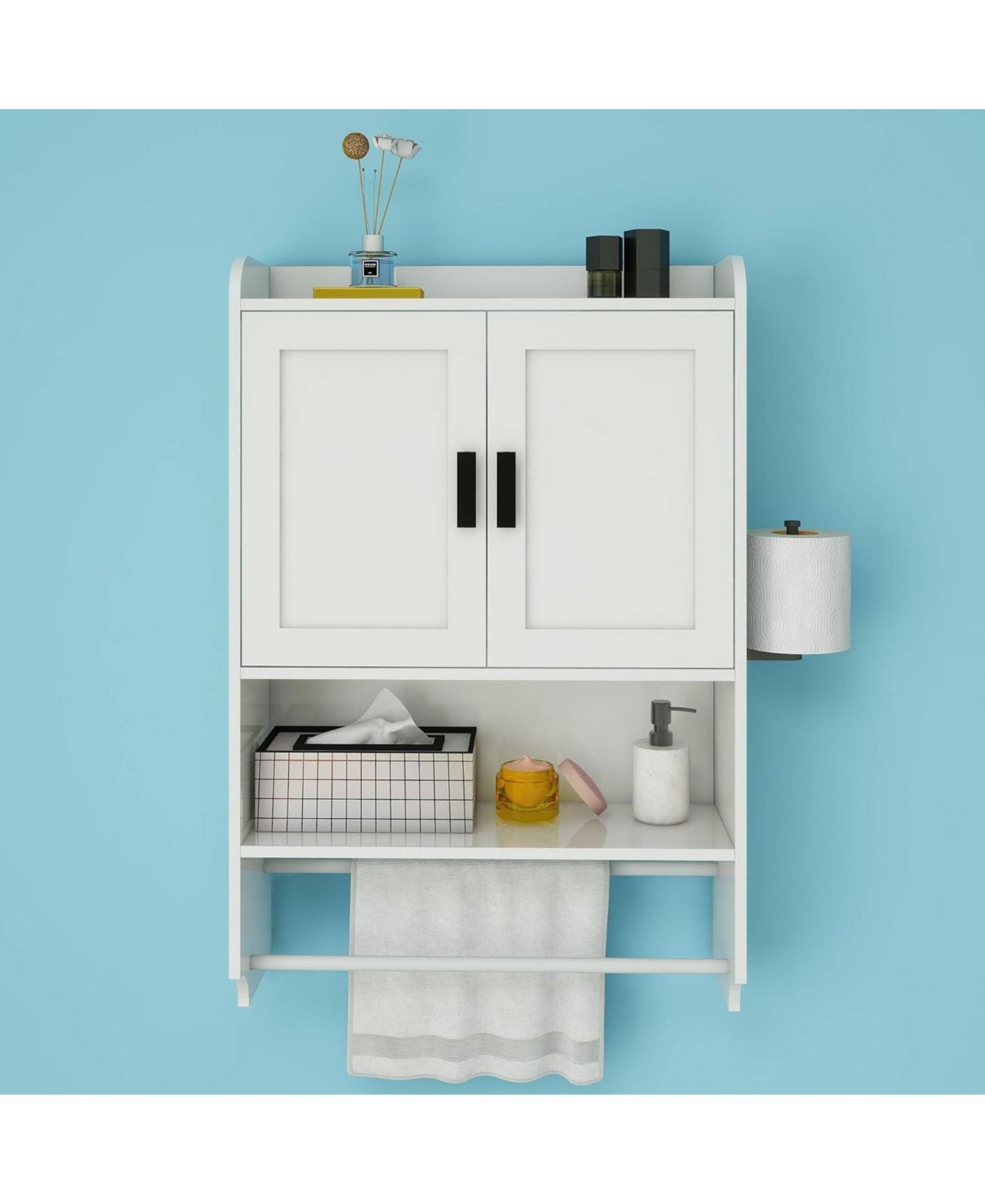 Click here for Slickblue Wall-Mounted Bathroom Cabinet with Towel... prices