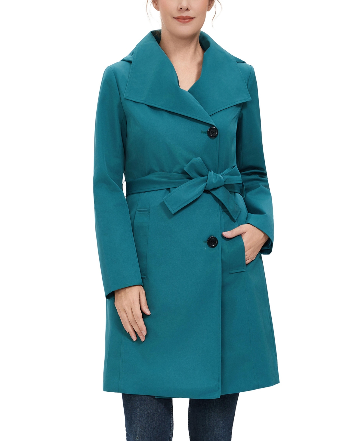 Click here for kimi + kai Womens Wing Collar Hooded Trench Coat -... prices